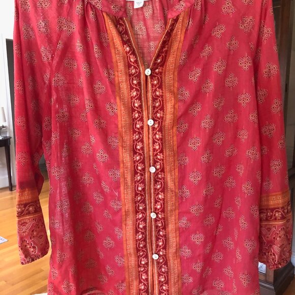 J. Jill | Tops | Coral Cotton Jjill Top | Poshmark